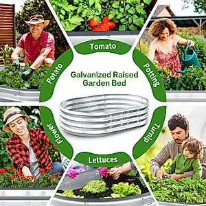 LANXU Galvanized Raised Garden Bed, 0.6MM Thickness, 4x2x1FT, Breathable Side Vents Metal Garden Planter for Vegetables Flowers Herbs