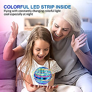 Flying Orb Ball Toys Soaring Hover Pro Boomerang Spinner Hand Controlled Mini Drone Globe Shape Spinning, Safe for Adults Kids Indoor Outdoor by Lematrix (Blue)