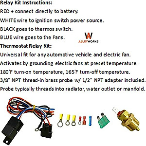 ALLOYWORKS CC161 4 Row All Aluminum Radiator for 1968-1980 Chevy Suburban K5 Blazer El Camino Malibu Jimmy Camaro Caprice Crossflow Radiators Shroud Fan Thermostat Relay Kit AT MT 33" Overall Width