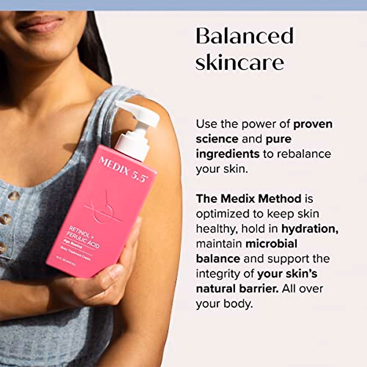 Medix 5.5 Retinol Body Lotion Firming Moisturizer & Crepey Skin Care Treatment, Anti Aging Retinol Body Cream Targets Look Of Wrinkles, Sagging Skin, Stretch Marks, & Sun Damaged Dry Skin, 15 Fl Oz