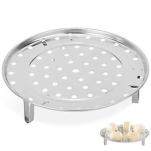 10in Steamer Rack, Stainless Steel Canning Rack Cooking Food Vegetable Steaming Tray Steam Basket for Pressure Cooker Stainless Pots Wok
