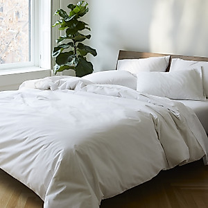 Brooklinen Luxury Percale Duvet Cover - 100% Cotton, King/California King Size in White with Extra-Long Corner Ties and Button Closure | Best Sheets for Hot Sleepers