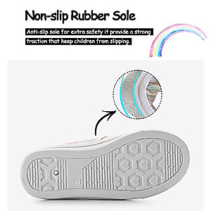 K KomForme Toddler Girls Boys Shoes Little Kids Slip on Canvas Sneakers for Running/Walking Colorful