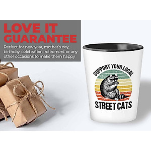 Bubble Hugs Pet Owner Shot Glass 1.5 oz - Support Your Local Street Cats - Sarcasm Trash Panda Racoon Cat Lover Funny Animal Scotish Kitty British