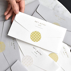 12 Sheets Decorative Gold Circle Envelope Seals Stickers Gift Boxes Stickers Party Favor Bags Stickers Label Stickers Holiday Birthday Party Wedding Baby Shower Decorations (108 Pieces)