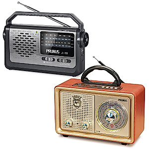 Retro Portable Radio AM FM Shortwave Radio Transistor Battery Operated Vintage Radio with Bluetooth Speaker, PRUNUS J15 Portable Radio AM FM Shortwave Small Transistor Radio with Best Reception