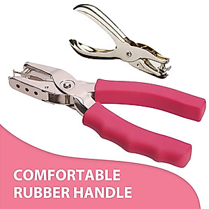 Craftinova Handle Punch ，3 Pack,1/4 inch of Hole Handheld Puncher ，with Soft Grip Handles,with 6 Sheet Capacity,Perfect for Home Office School Supplies,can be Used for Labels and Greeting Cards