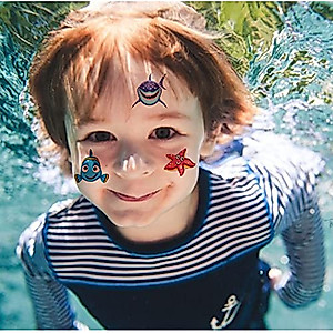 Ooopsiun Ocean Animals Temporary Tattoos for Kids - 12 Sheets Ocean Fish Birthday Party Decorations Supplies Favors for Boys Girls