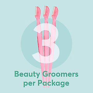 About Face Facial Razor & Eyebrow Shaper (3 Ct) - Removes Peach Fuzz on Cheeks, Chin, or Forehead & Delicately Shapes Eyebrows