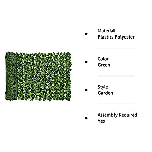 DearHouse 118x39.4in Artificial Ivy Privacy Fence Wall Screen, Artificial Hedges Fence and Faux Ivy Vine Leaf Decoration for Outdoor Garden Decor