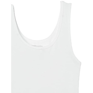 Amazon Essentials Women's Slim-Fit Tank, Pack of 2, White, Medium