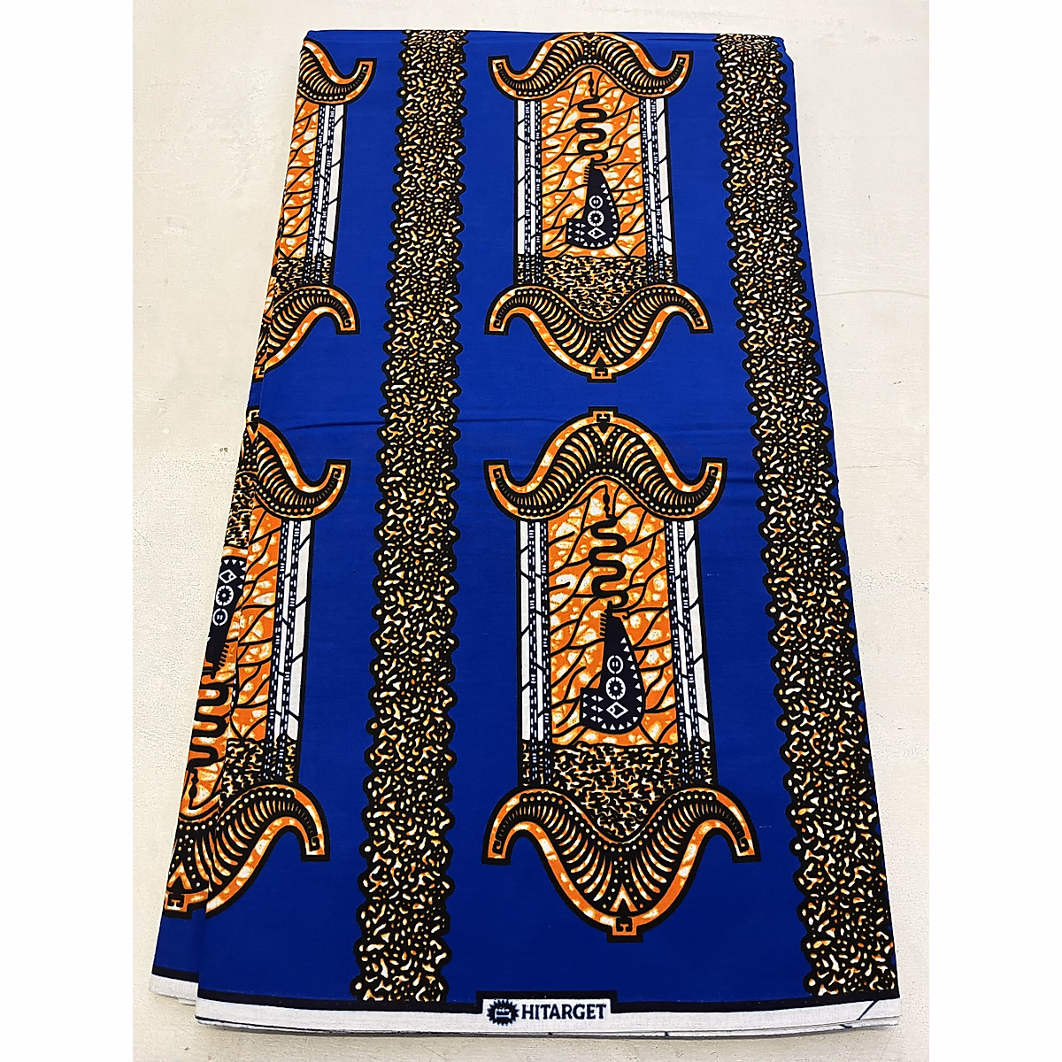 African Guaranteed Wax Block Prints Fabric/African Ankara Wrapper Fabric Wax Fabrics /-Sell by 6 Yards-100% Cotton-for Dresses- Royal-Blue, Orange, Black, White
