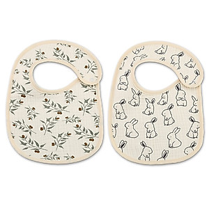 Baby Bibs for Girls, Organic Muslin Baby Drool Dibs, Soft & Lightweight Lap-shoulder Bibs for Teething Feeding with Waterproof Backing, 6 Pack