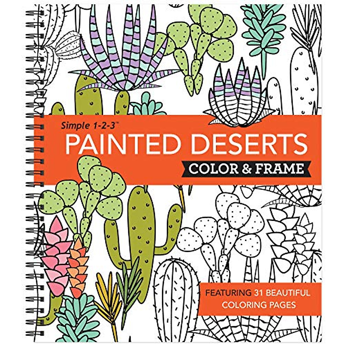 Color & Frame - Painted Deserts (Adult Coloring Book)