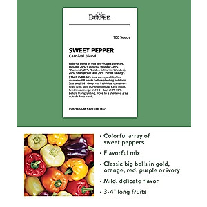 Burpee Carnival Mix Sweet Pepper Seeds 100 seeds