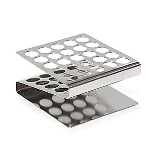 ULAB Scientific Test Tube Rack Set, Z Shape, Suitable for Tubes of Dia. ≤16mm, 1pc in Stainless Steel, 1pc in Aluminum, UTR1003