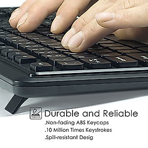 Wired Keyboard and Mouse Combo, YUMQUA Corded USB Computer Keyboard and Mouse Combo for Windows Laptop PC Desktop Notebook, Black