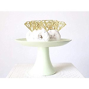 Diamond Cupcake Toppers, Bridal Shower Decorations, Diamond Donut Toppers in Gold Glitter Set of 12