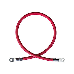2/0 AWG 2/0 Gauge Red + Black Pure Copper Battery Inverter Cables Solar, RV, Car, Boat 3 Feet 5/16" in Lugs