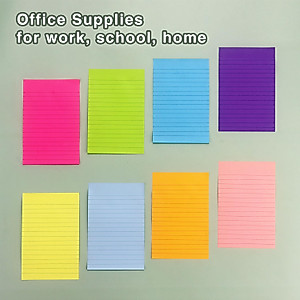 Sticky Notes with Lines 4x6 Lined Sticky Notes 8 Bright Multi Colors 8 Pads 35 Sheet/Pad