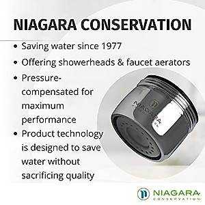 Niagara Conservation N3205N-PC-TU 1-Spray 0.5 GPM .94-in. Pressure-Compensating Needle-Spray Faucet Aerator Chrome, 6-Pack | Bathroom Sink and Kitchen Sink Aerator for Home Improvement