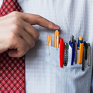 20 Pcs Pocket Screwdriver Mini Tops and Pocket Clips Pocket Screwdriver Magnetic Slotted Screw Driver Mini Screwdriver Pocket Screwdriver with Magnet for Mechanical Electrician Technician (Orange)