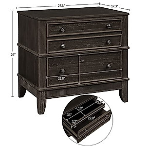 SOFTSEA Farmhouse 3 Drawers Nighstand, Solid Wood Bedside Storage Cabinet Fully Assembled Accent End Table Small Chest with Legs