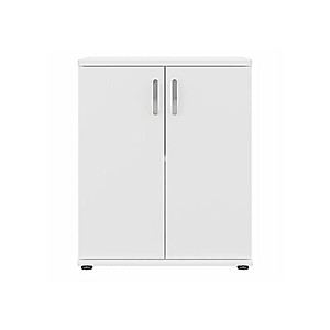 Bush Business Furniture Universal Laundry Room Storage Cabinet with Doors and Shelves in White
