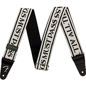 Fender George Harrison All Things Must Pass Logo Guitar Strap, 2in, White/Black