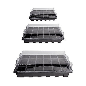 10 Pack -240 Cells -24 Grow Trays with Humidity Dome and Cell Insert - Mini Propagator for Seed Starting and Growing Healthy Plants Durable Reusable and Recyclable