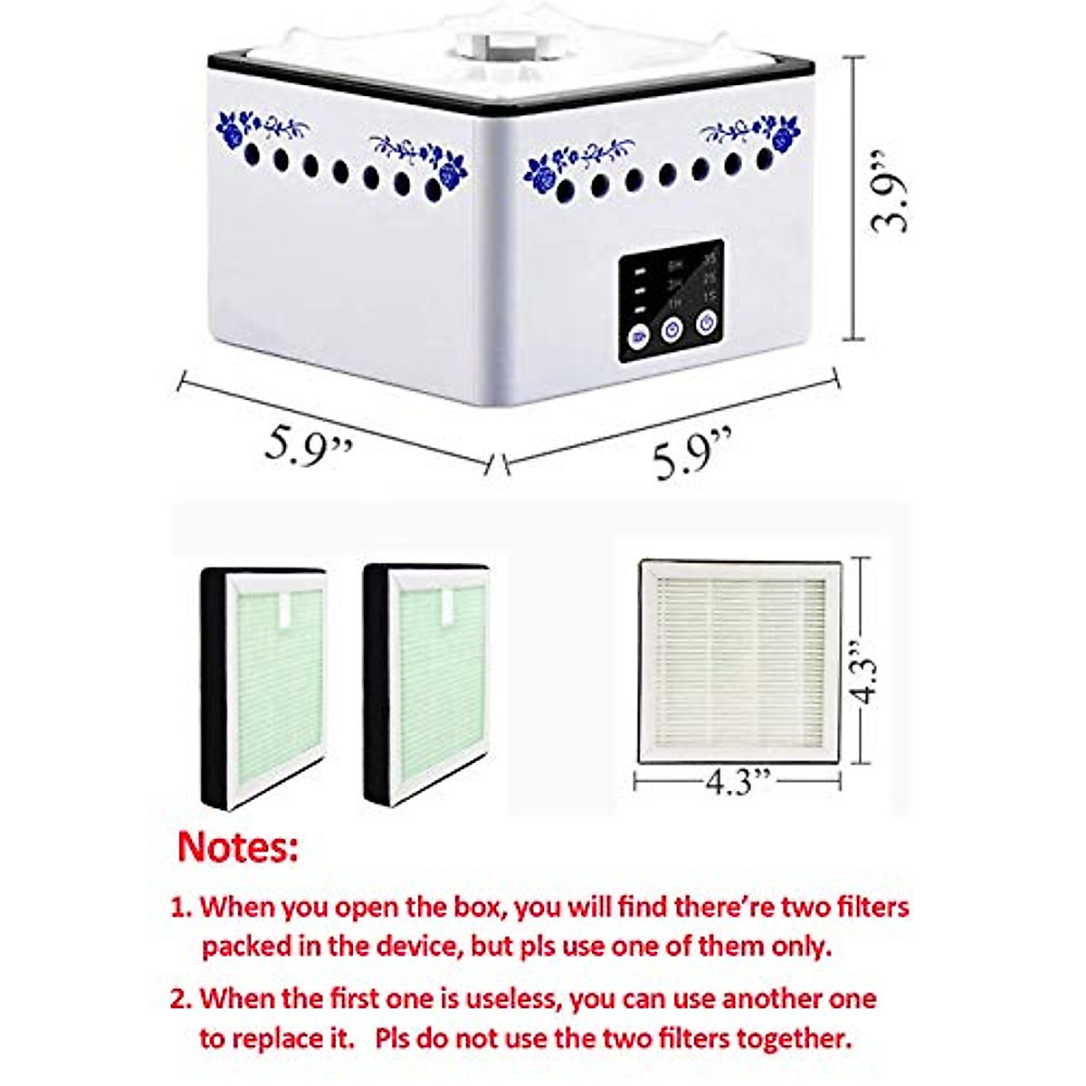 Boltwin Portable HEPA Filter Air Purifier 3 in 1 with 8000mAh Battery for Smokers, Second Hand Smoke, Pets, PM 2.5 Purification