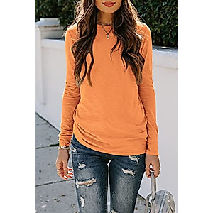 AUTOMET Womens Long Sleeve T Shirts Halloween Clothes Crewneck 2023 Fall Outfits Tunic Tops Fitted Shirts Basic Cute Tee
