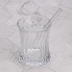 Dakoufish 12 Reusable Drinking Straws Free Cleaning Brush - Dishwasher Safe - Eco-Friendly - 15 cm (6 in) x 0.75 cm - Perfect for Cocktails (6inch,Clear)