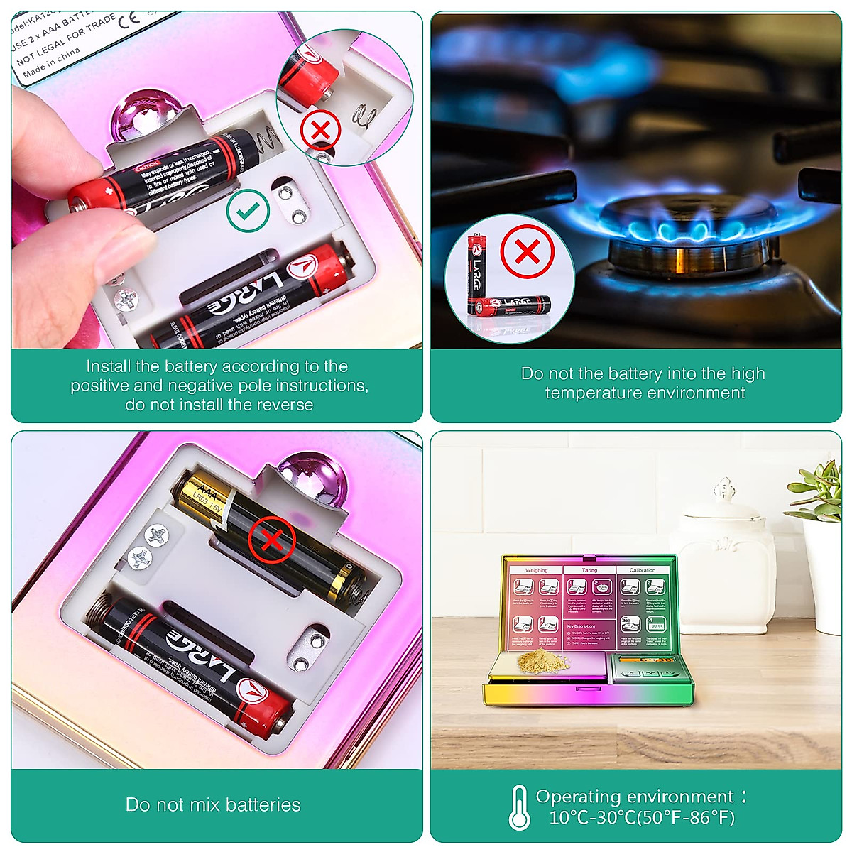 ORIA Digital Pocket Scale, 200g/0.01g Digital Gram Scale, Jewelry Scale, Food Scale, with 6 Units, LCD Display, Unique Colorful Design, Batteries Included