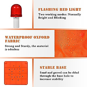 WHDZ 28 inch Collapsible Traffic Cones with LED Light Multi Purpose Pop up Reflective Safety Cones 4 Pack Orange