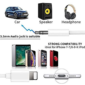 [Apple MFi Certified] iPhone AUX Cord for Car Stereo, 3.3ft Lightning to 3.5mm AUX Audio Cable Compatible for iPhone 12/11/XS/XR/X 8 7 6 5, Home Stereo/Headphone, Support All iOS