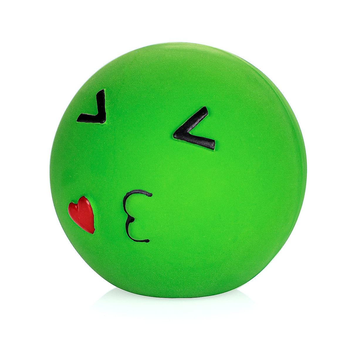 CHIWAVA 3 Pack 2.7'' Latex Squeaky Dog Toy Ball Smiley Face Round Balls Interactive Fetch Play for Medium Dogs