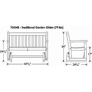 Traditional Garden 48" Glider (Black)