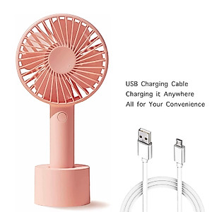Portable Handheld Fan, Personal Small Mini Battery Operated Desk Fan for Bedroom Camping Outdoor Office Travel (Sakura pink)
