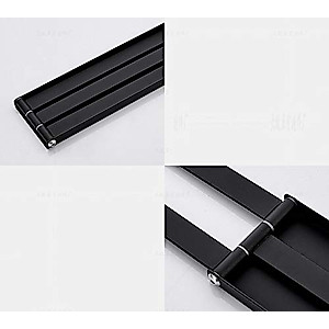 Wall Mounted Towel Bar Swivel with 3-Arm Swing Towel Holder for Bathroom Kitchen Storage （Black）