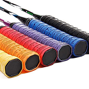 Xiaoyztan 5 Pcs Purple PU Anti-Slip Absorbent Racket Grip Tape for Tennis Badmiton