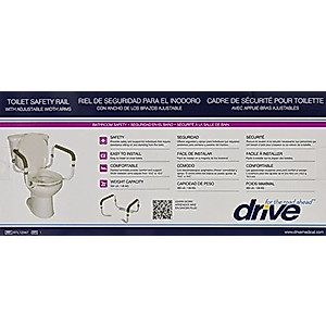 Drive Medical RTL12087 Bathroom Grab Bar for Toilets, White