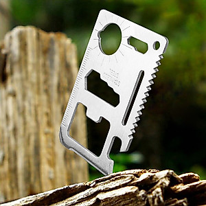 Stainless Steel 11 in 1 Beer Opener Survival Card Tool Fits Perfect in Your Wallet (10 pack)