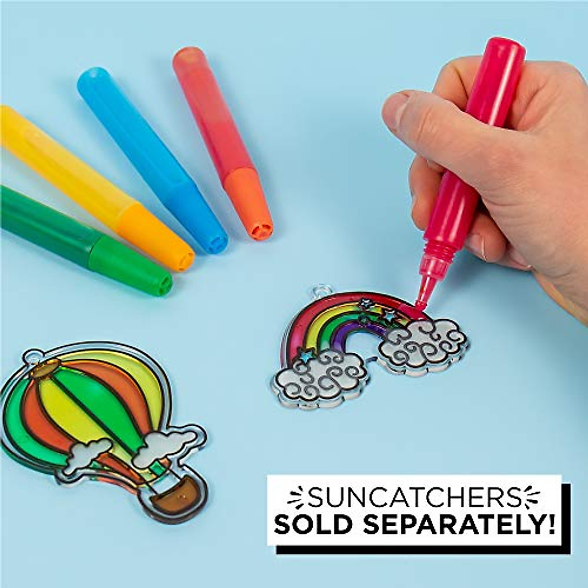 Horizon Group USA 10-Pack of Suncatcher Paint Pens, 10ML Each, 10 Colors, Suncatcher Paint Pens for Kids, Supplies for Painting Suncatchers, Window Art Paint, Window Art Paint Refill, Arts and Crafts