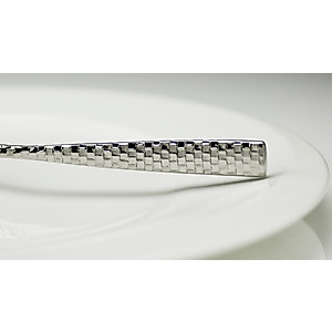 Fortessa Lucca Faceted 18/10 Stainless Steel Flatware Salad/Dessert Fork, Set of 12