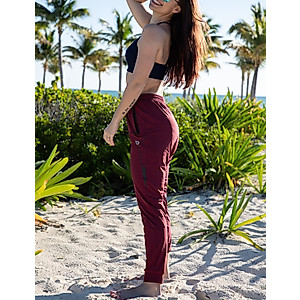 BALEAF Hiking Pants Women Joggers Workout Athletic Lightweight Running Travel Track Pants Quick Dry 2 Zipper Pockets Black S