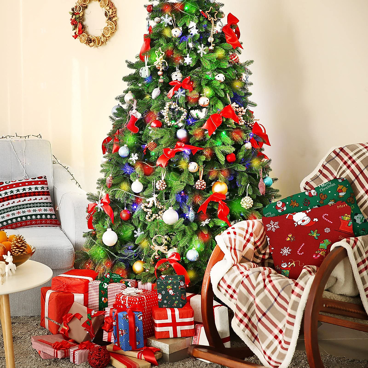 16 Pieces Christmas Fabric Fat Quarters Bundle Christmas Patterned Cotton Fabric Santa Claus Snowman Christmas Tree Print Quilting Fabric Cloth for Christmas Sewing Patchwork DIY Yard (16 x 20 Inch)