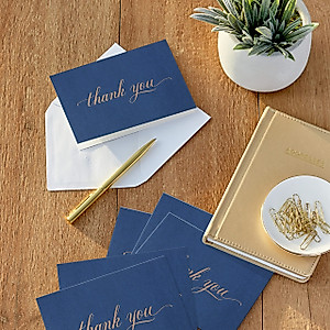 Hallmark Pack of Thank You Cards, Elegant Silver Foil (40 Thank You Notes with Envelopes)