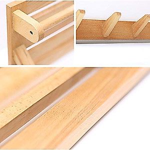 PIBM Stylish Simplicity Shelf Wall Mounted Floating Rack Shelves Solid Wood Coat Rack Bedroom Living Room Hangers Simple Save Space, Wood , 60x23.5x23.2cm