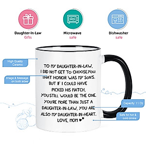 YHRJWN - Daughter In Law Gifts, Funny Daughter In Law Coffee Mug, Gifts for Daughter In Law form Mother In Law, Mothers Day Gifts for Women Daughter In Law, Christmas Birthday Gifts for 11 Oz